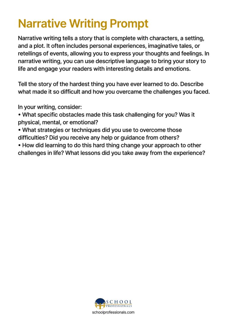 Free 6th Grade Writing Prompts