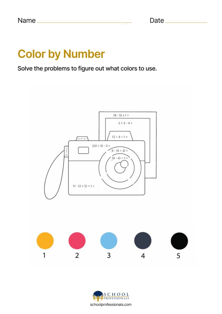 5th Grade Color by Number Coloring Pages