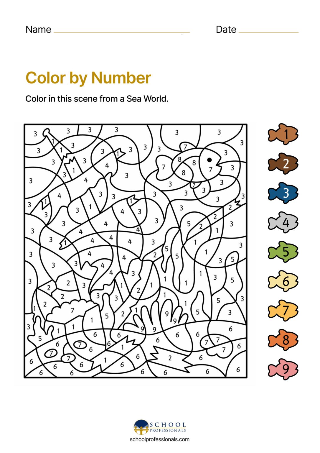 5th Grade Color by Number Coloring Pages