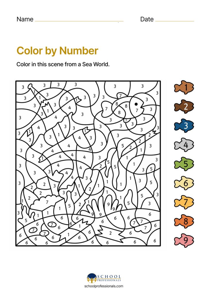 5th Grade Color by Number Coloring Pages